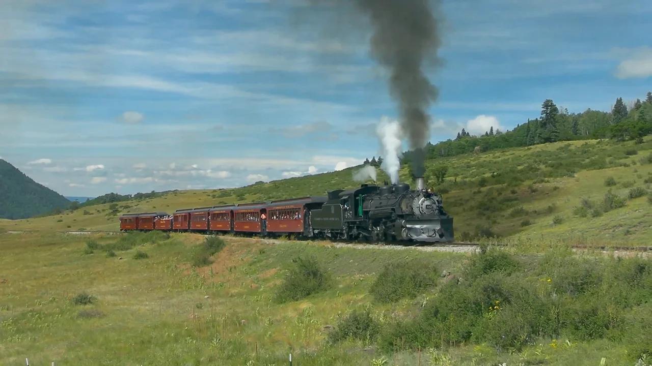 C&T 487 Leads Train up Cumbres Pass, Chasing D&RGW K-36 Steam ...