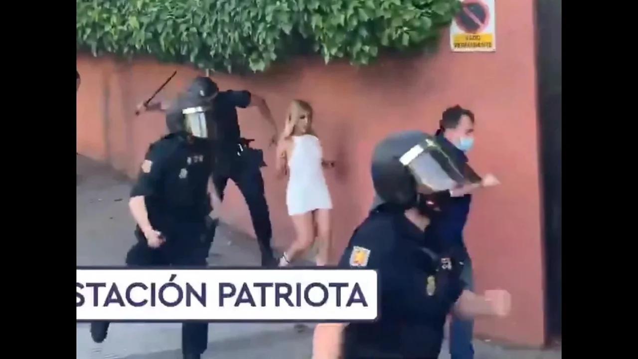 Isabel Peralta attacked by Madrid police thugs