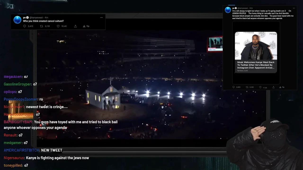 Kanye West death con 3 on JEWISH PEOPLE Nick Fuentes October 9, 2022 stream