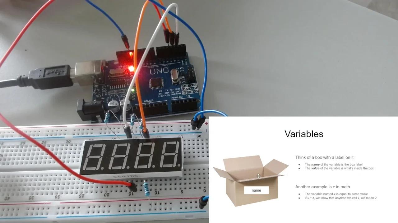 Variables with 4-Digit 7-Segment Display