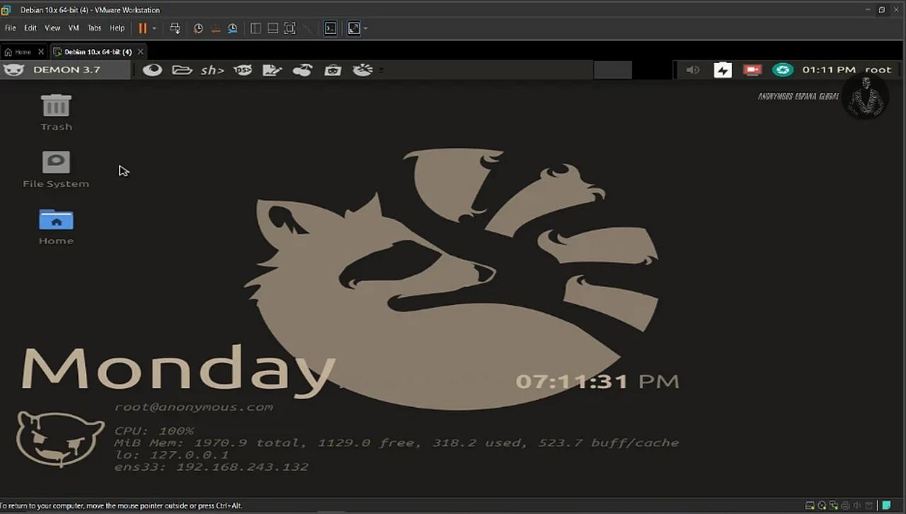 INSTALAR Y CONFIGURAR DEMON LINUX DISTRIBUCION DEBIAN CON VMWARE