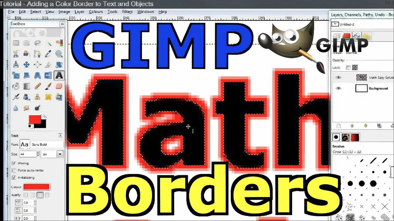 GIMP Photoshop Tutorial - Adding a Color Border to Text and Objects