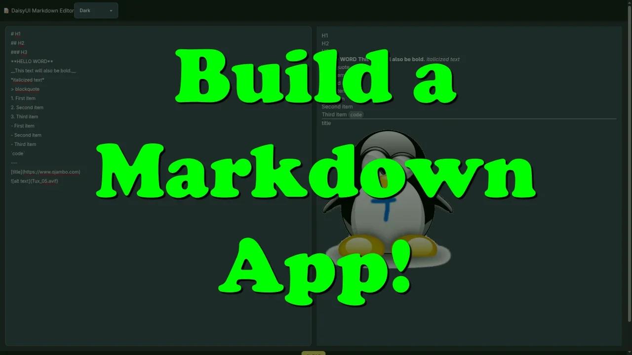 Build a Markdown Editor with DaisyUI & JavaScript – Beginner Friendly!