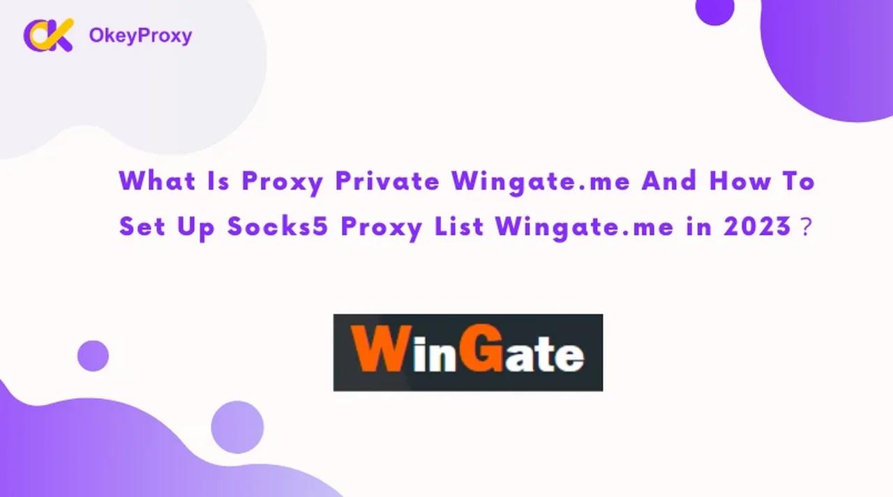 How To Set Up Private Proxy in Wingate.me