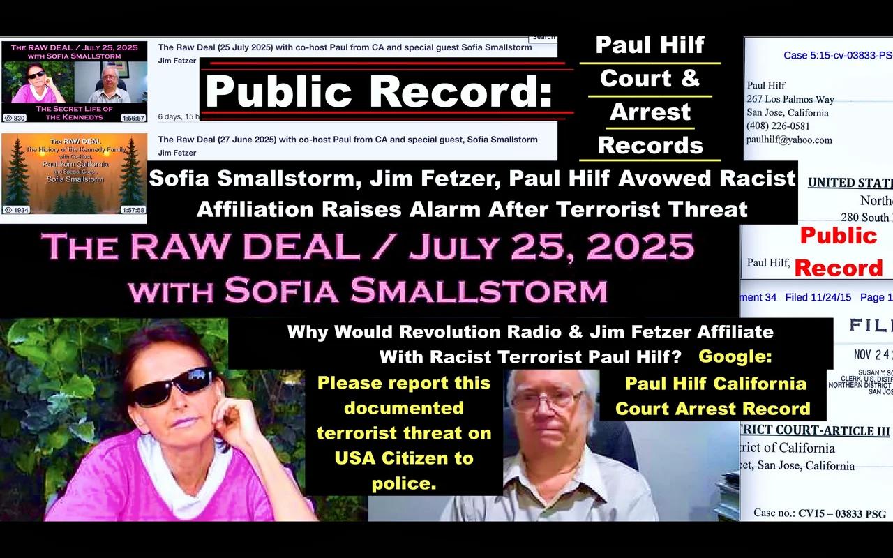 Sofia Smallstorm Jim Fetzer Paul Hilf Avowed Racist Affiliation Raises Alarm After Terrorist Threat