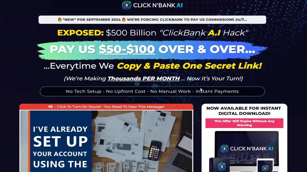 CLICK n'BANK AI Review - Ultimate Affiliate Marketing System in 2024