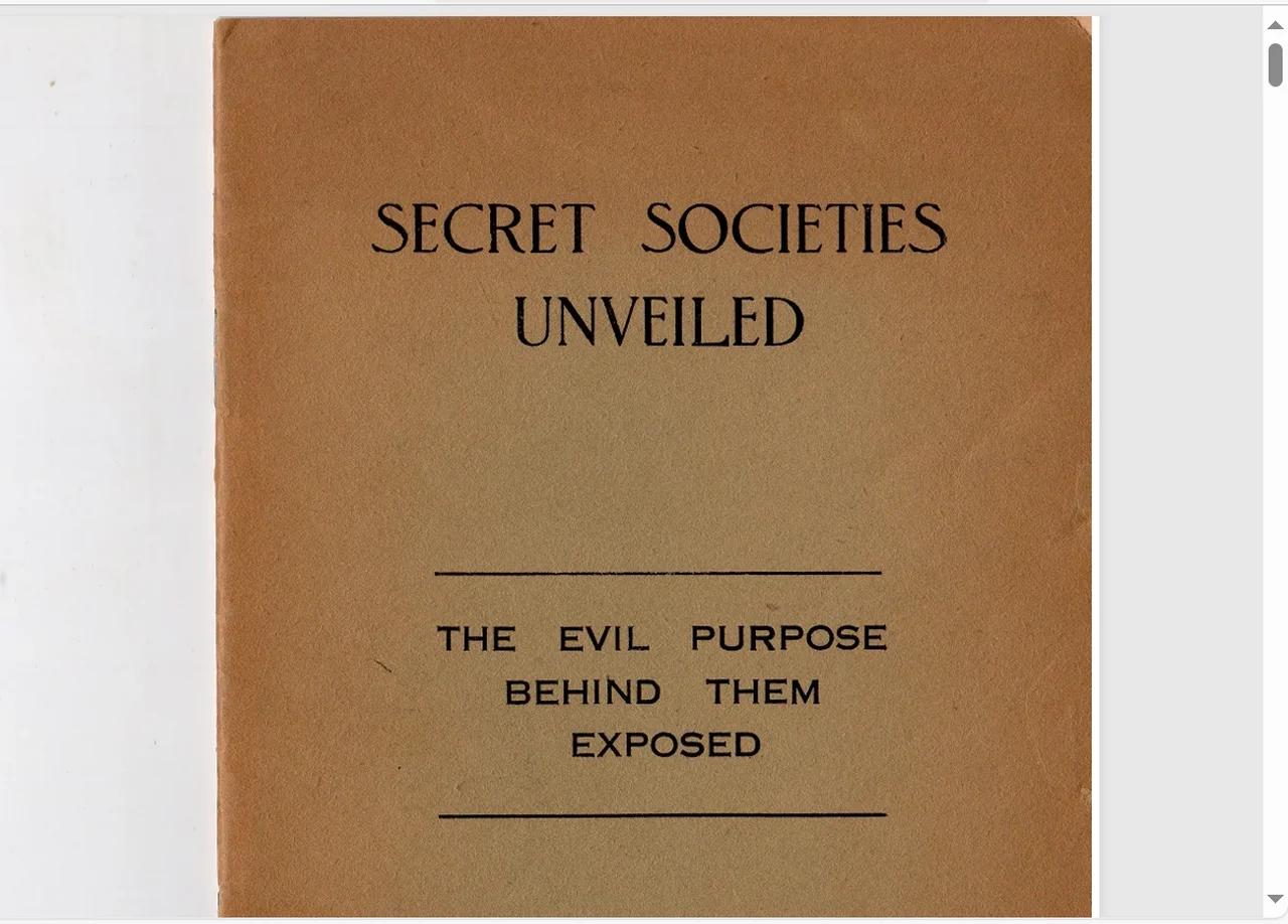 Secret Societies Unveiled - Britons publishing. 1934