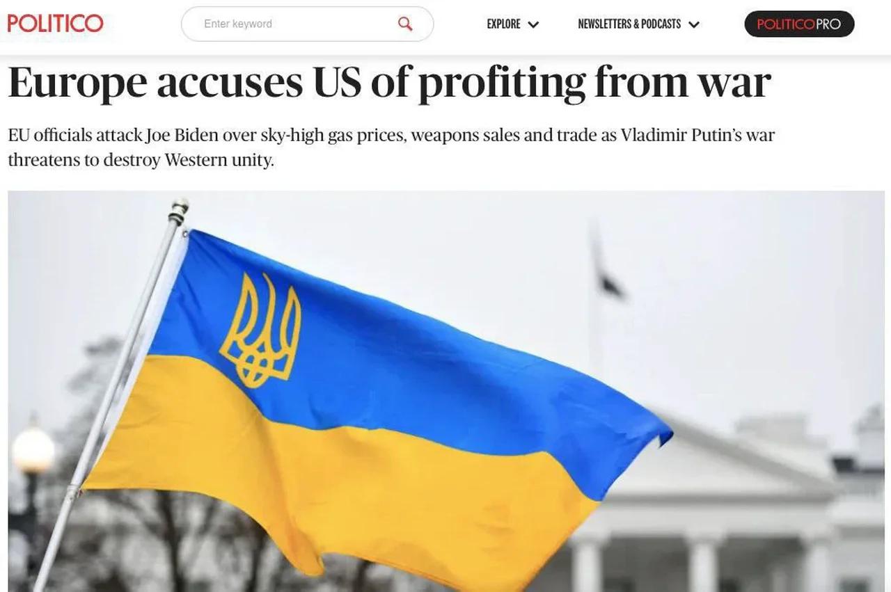 Europe accuses US of profiting from war