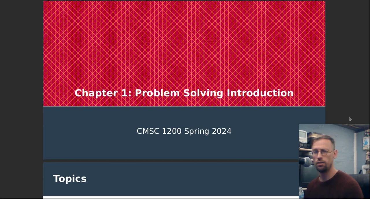 CS 1200 Lecture 01: Chapter 1 - Problem Solving