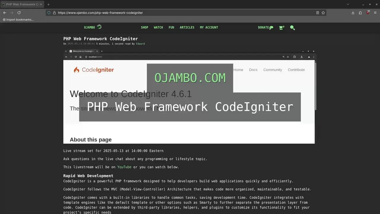 PHP Web Framework CodeIgniter