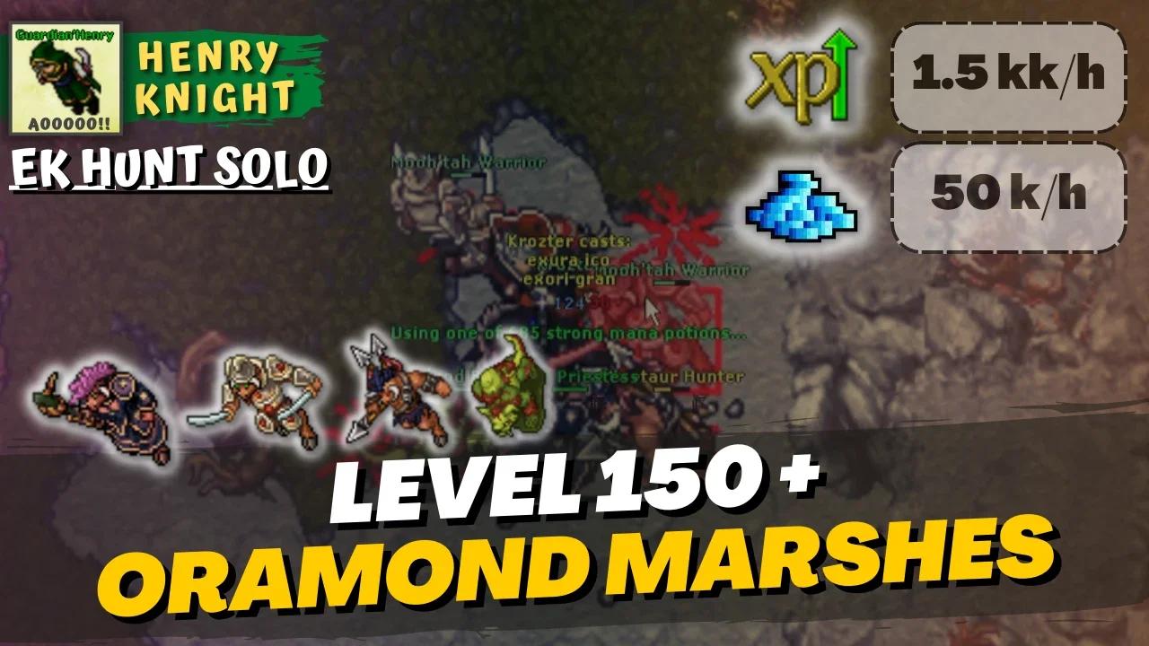 TIBIA: EK HUNT SOLO #128 ORAMOND MARSHES (SUL ORAMOND)