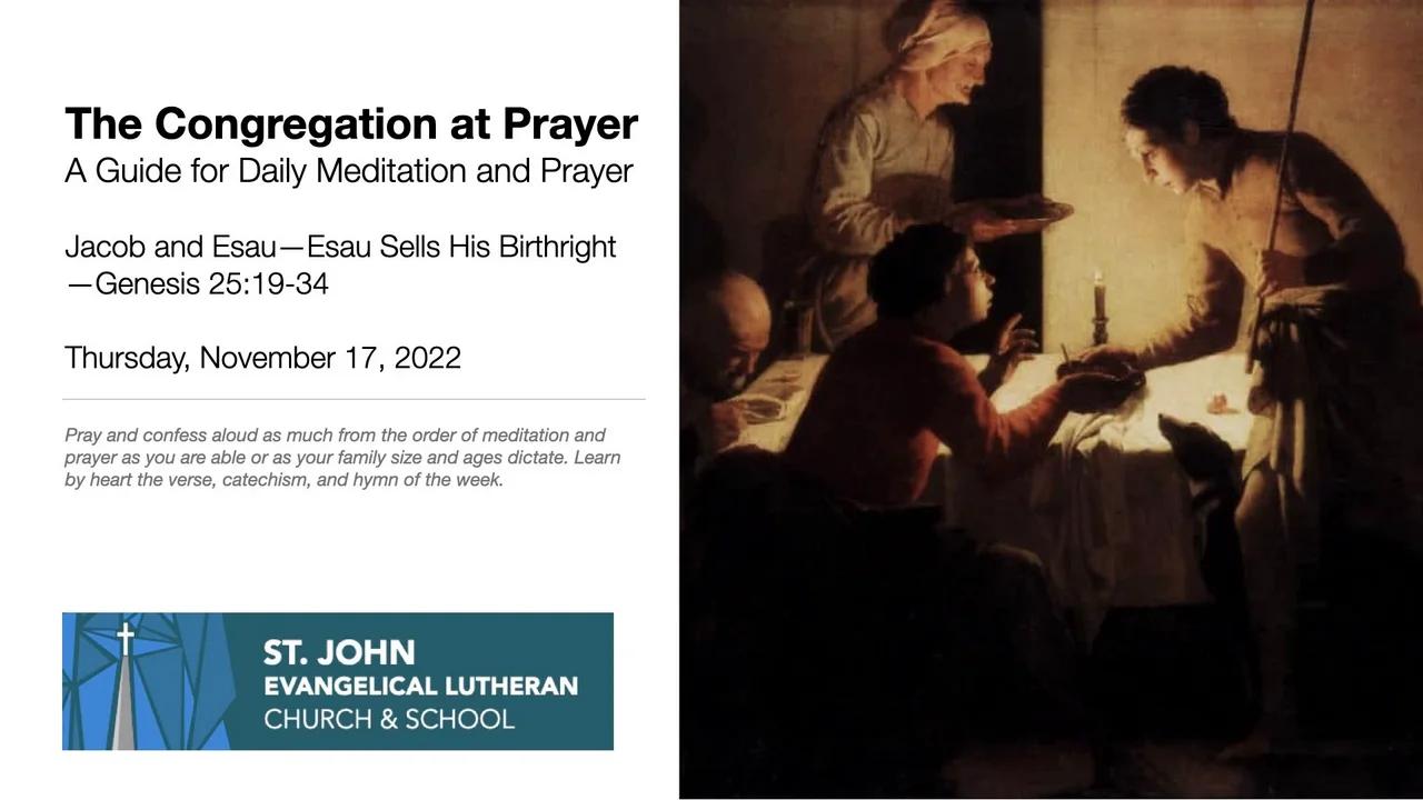 Jacob and Esau—Esau Sells His Birthright—Genesis 25:19-34