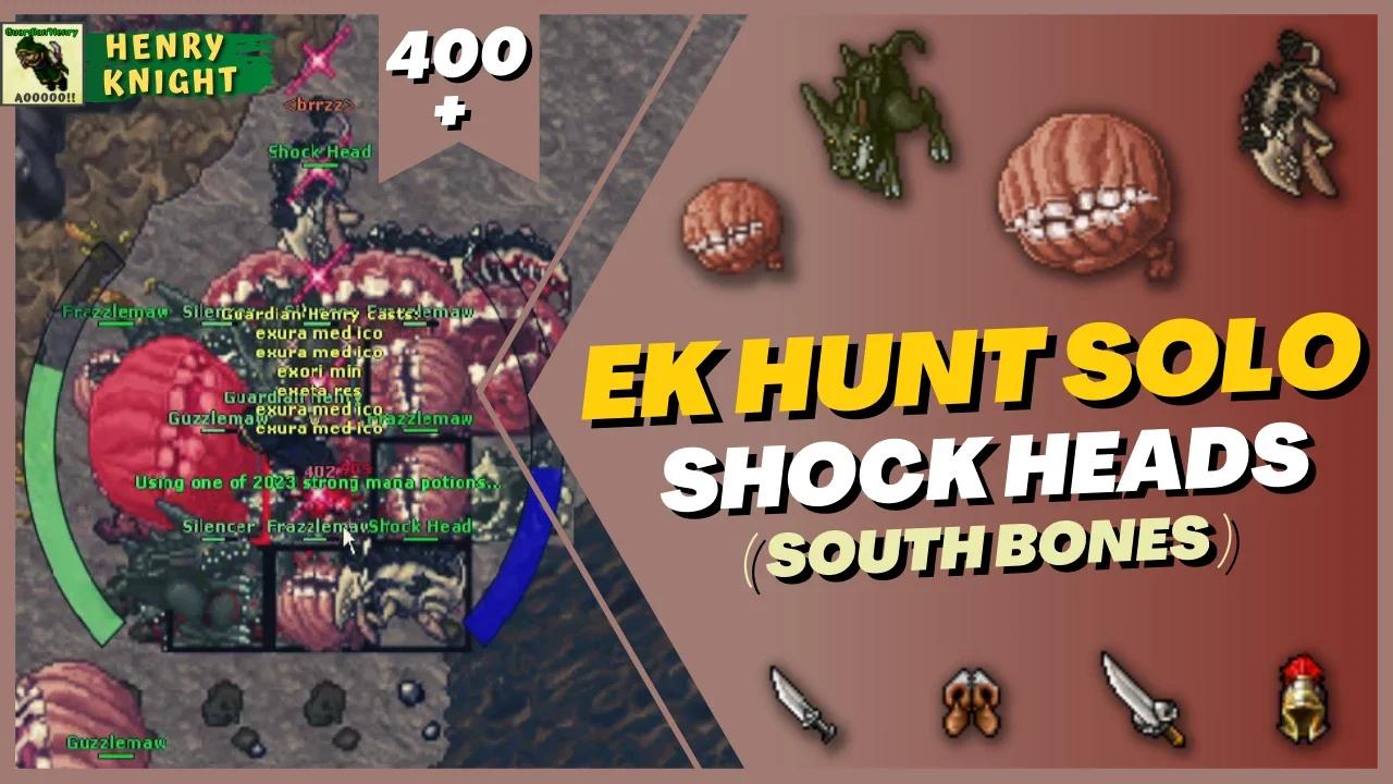 TIBIA: EK HUNT SOLO SHOCK HEAD (SOUTH BONES) - ROSHAMUUL
