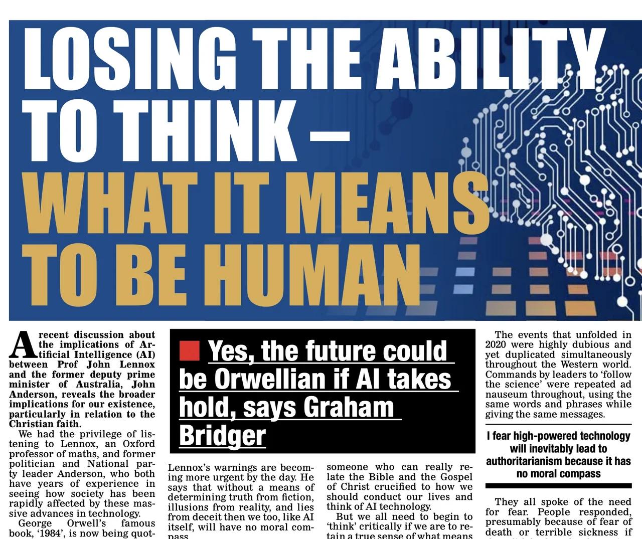 Losing Ability to Think What it Means to be Human - Graham Bridger ...