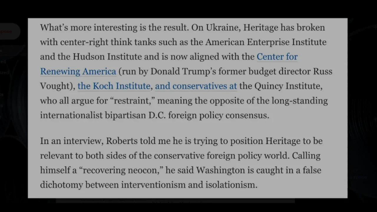 Heritage Foundation Looks To Be Turning To A More Conservative Foreign ...