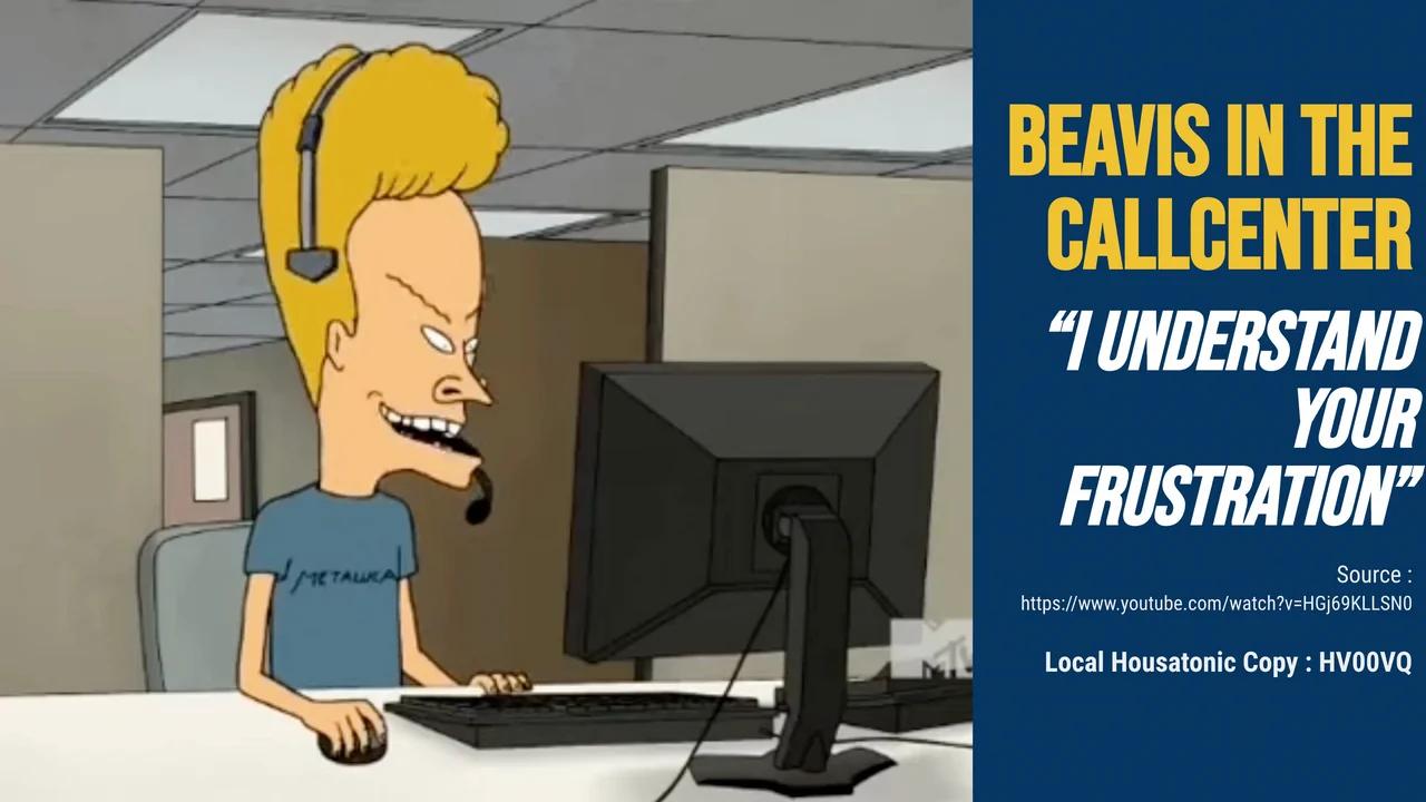 Beavis and Butthead in the Call Center - "I understand your frustration ...