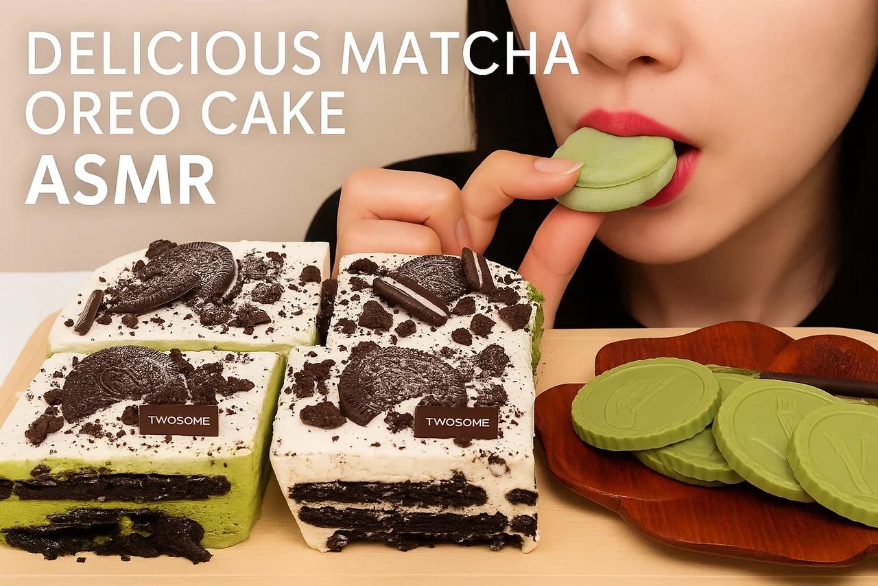 Delicious Matcha Oreo Cake Collection 🍵🍫 | Relaxing ASMR Mukbang