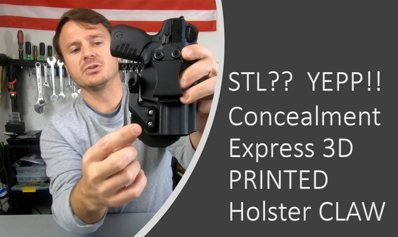 3D Printed Holster Claw/Wing for Concealment Express Holster - Video