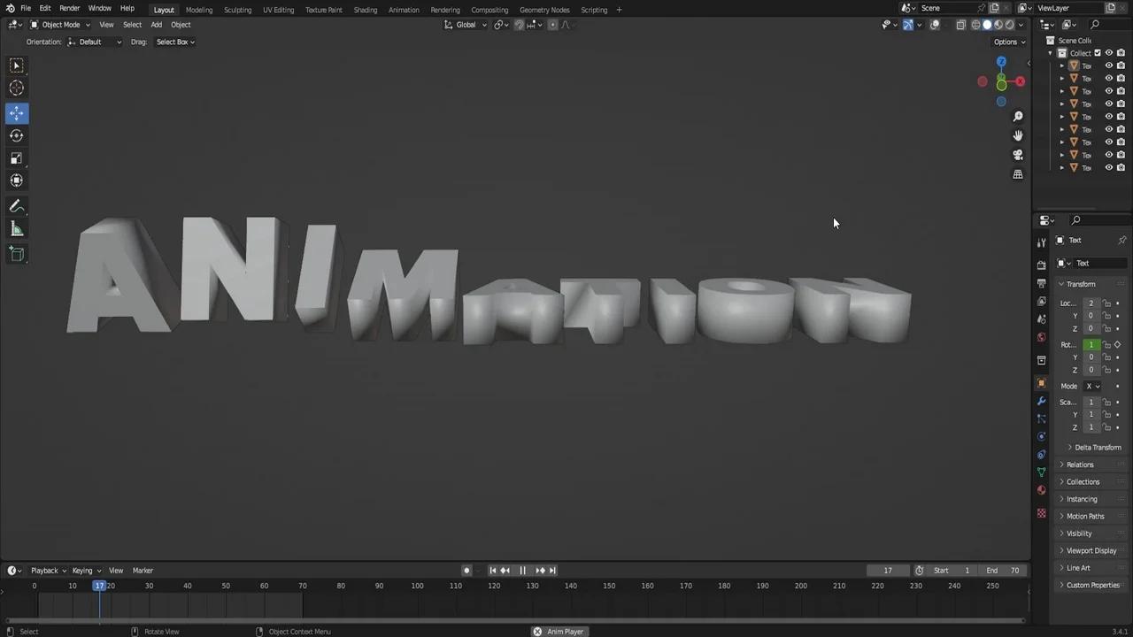Text Animation in Blender 3d