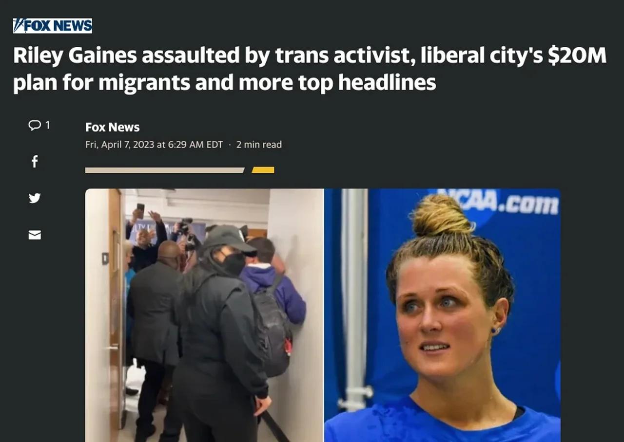 Riley Gaines Assault Men Scared To Fight Trannies