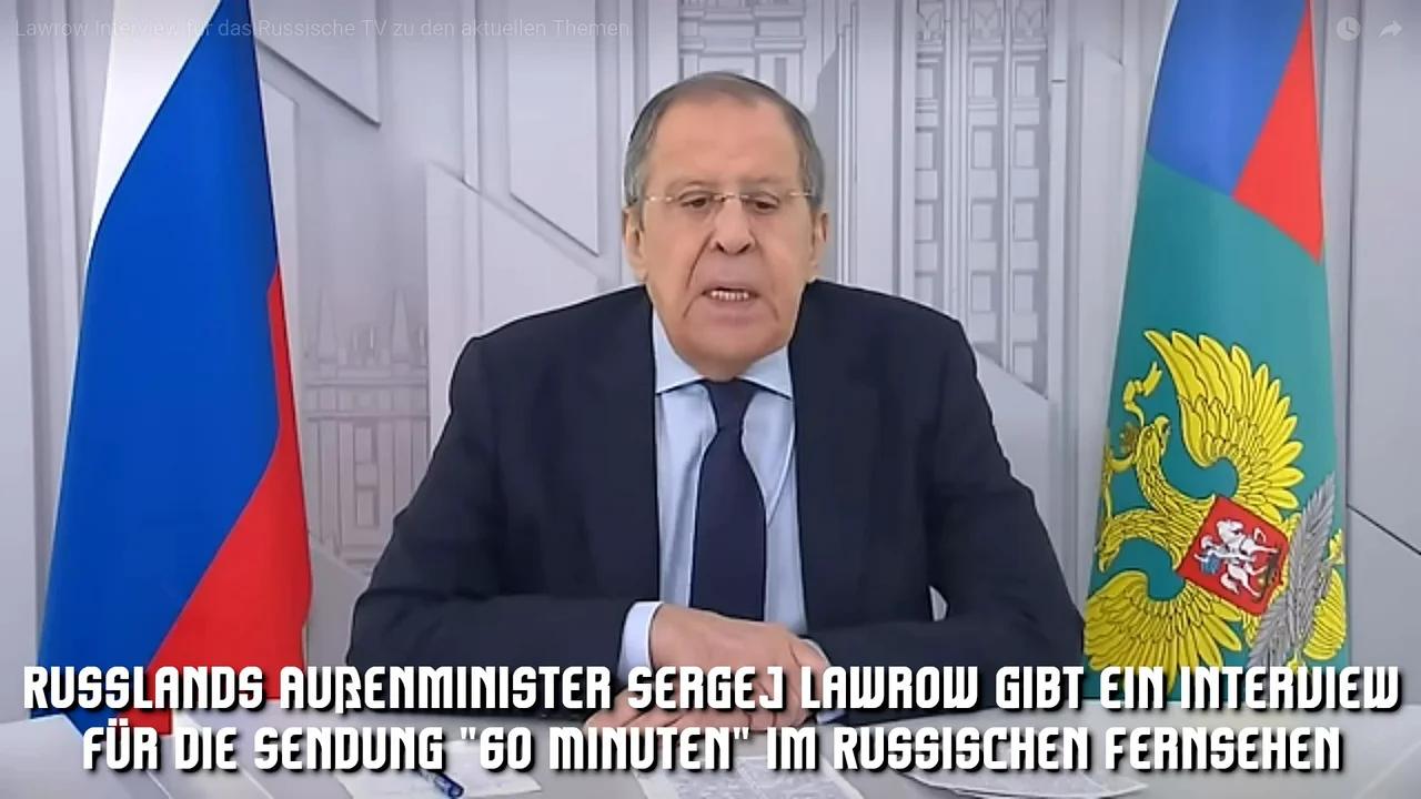 Russlands Außenminister Sergej Lawrow gibt ein Interview für die ... Russlands Außenminister Sergej Lawrow gibt ein Interview für die ...
