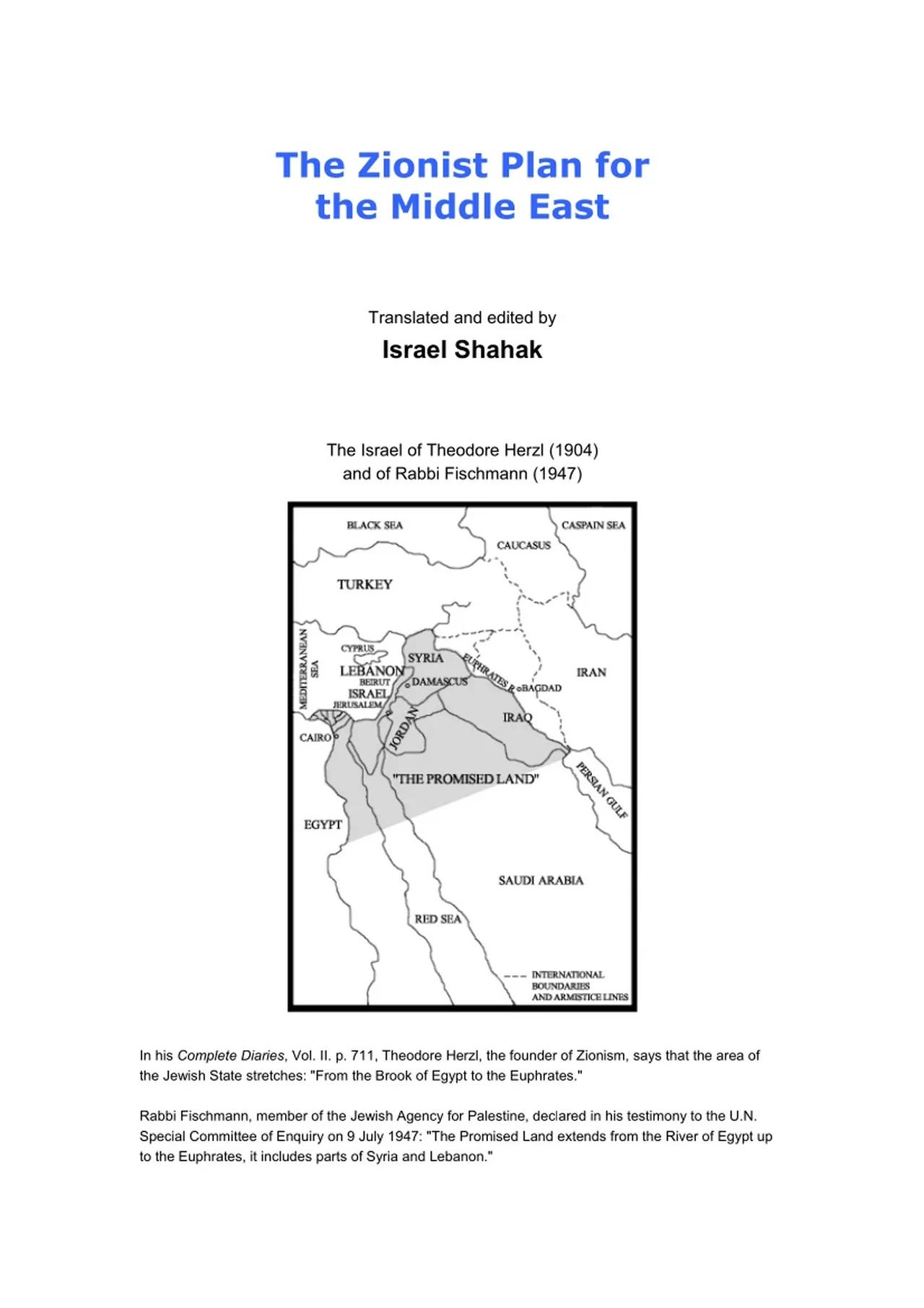 Israel-Oded Yinon Plan 1982 - Outline of Radical Zionist Strategy for ...