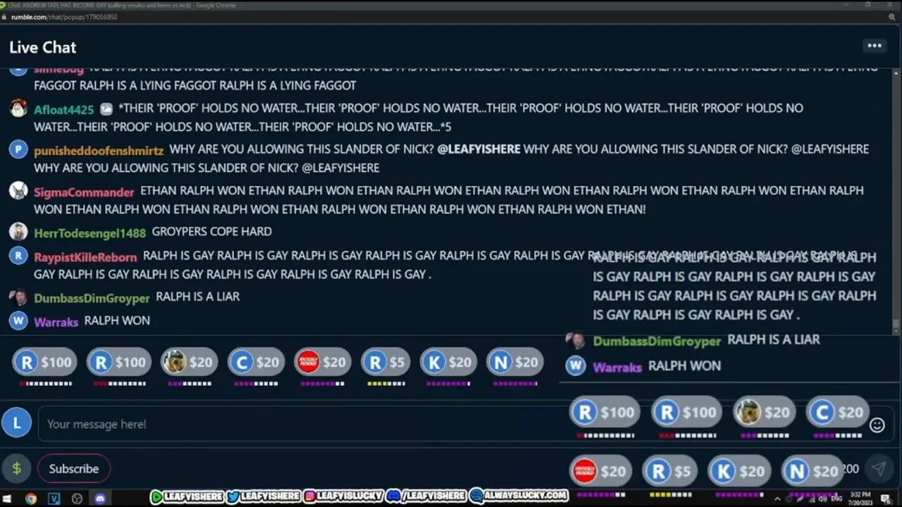 Ethan Ralph vs. Nick Fuentes, Leafy, featuring many others.