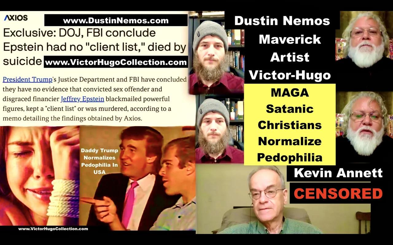 Dustin Nemos Victor Hugo Kevin Annett Censored From Commenting On Trump Jeffrey Epstein List Scandal
