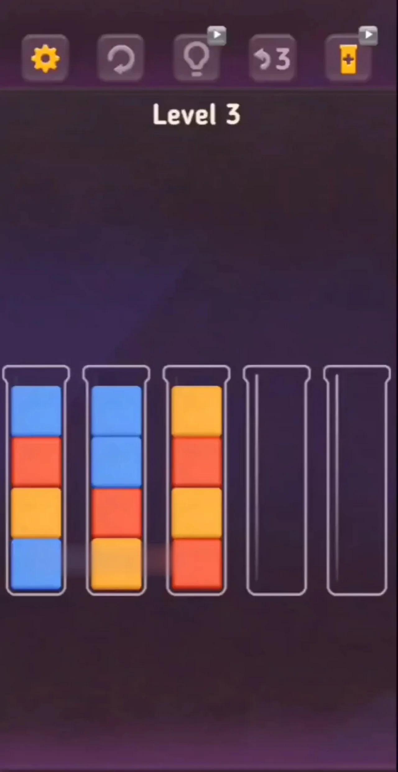 Block King Sort Puzzle Level 3 to Level 10