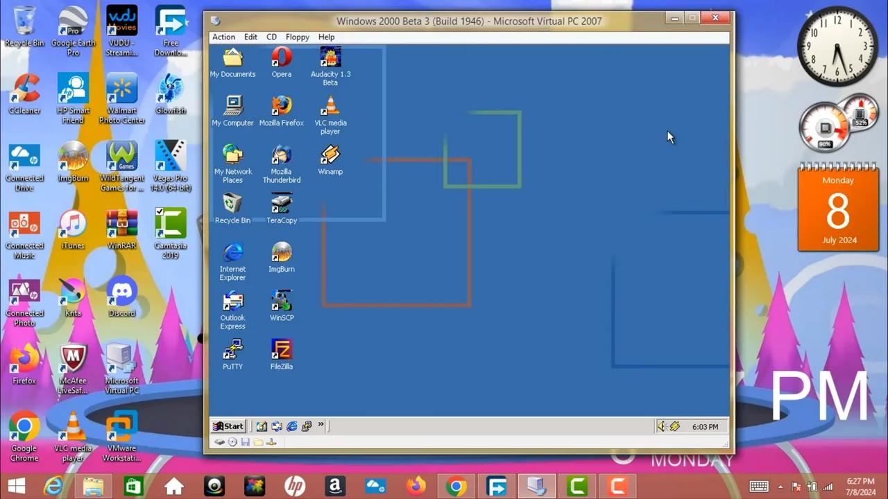 Windows 2000 Beta 3 (Build 1946) in Virtual PC 2007!