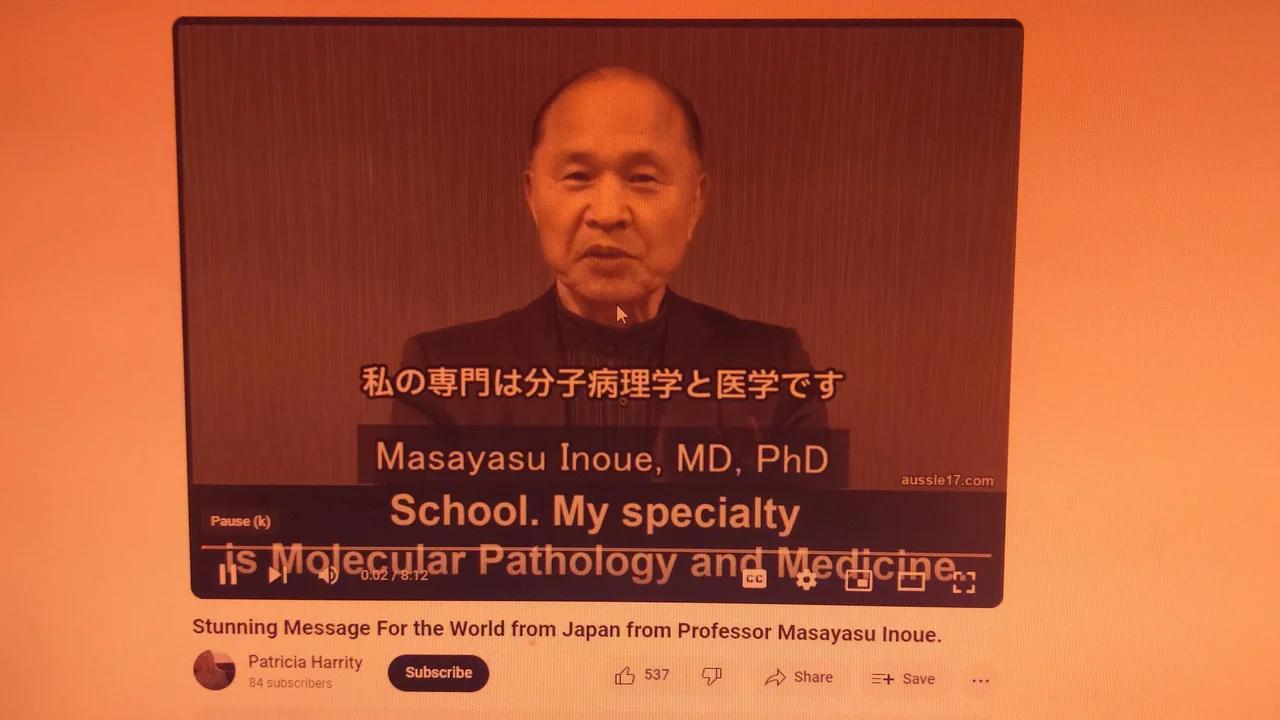 A Stunning message from Professor Masayasu Inoue, Professor Emeritus ...