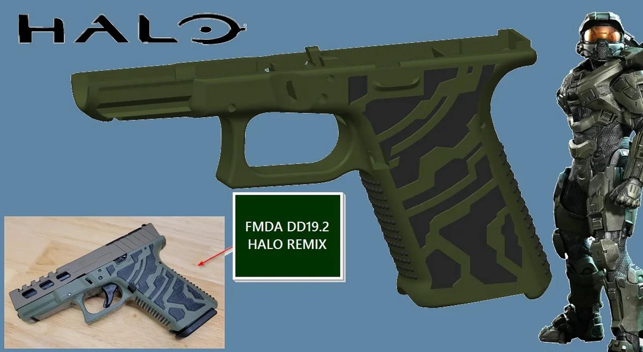 FMDA DD19.2 - 3D Printed Glock 19 Gen3 Frame - Halo Remix By PlastiKrew