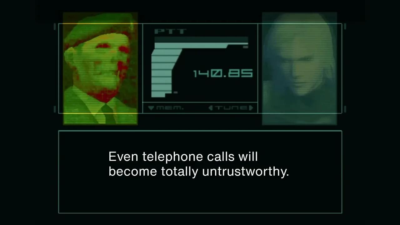 Raiden Warned About AI Censorship - MGS2 Codec Call