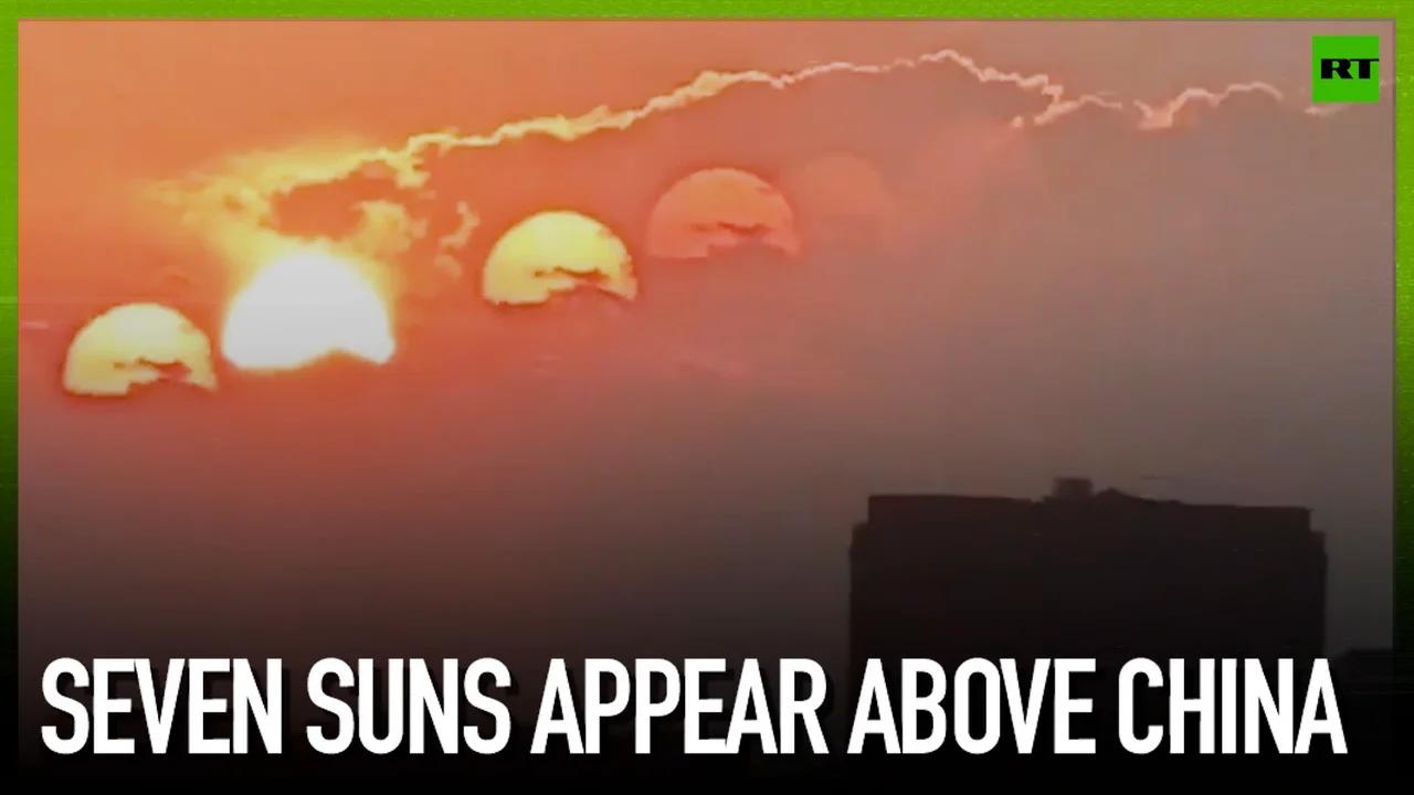 Seven suns appear above China