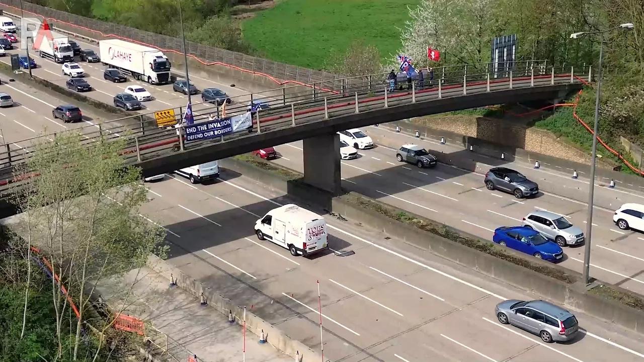 M25 Bridge Banner Drop