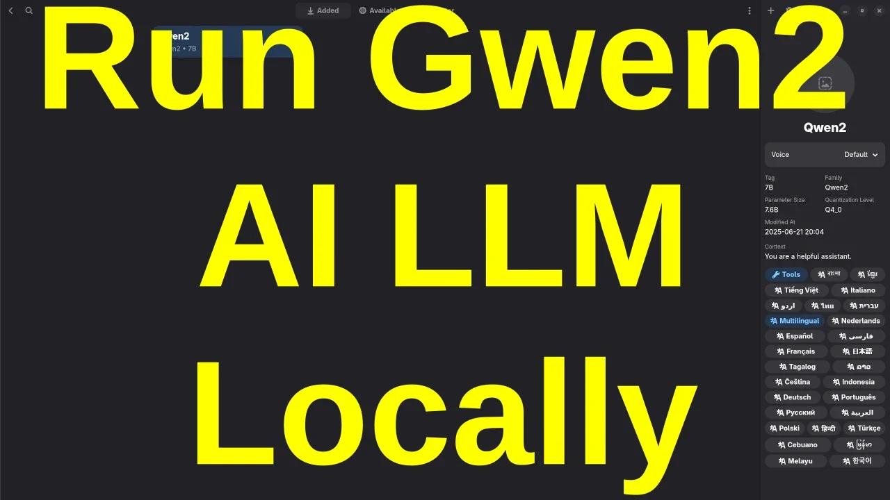 📺Installing & Testing Qwen2 LLM with Ollama + Alpaca GUI