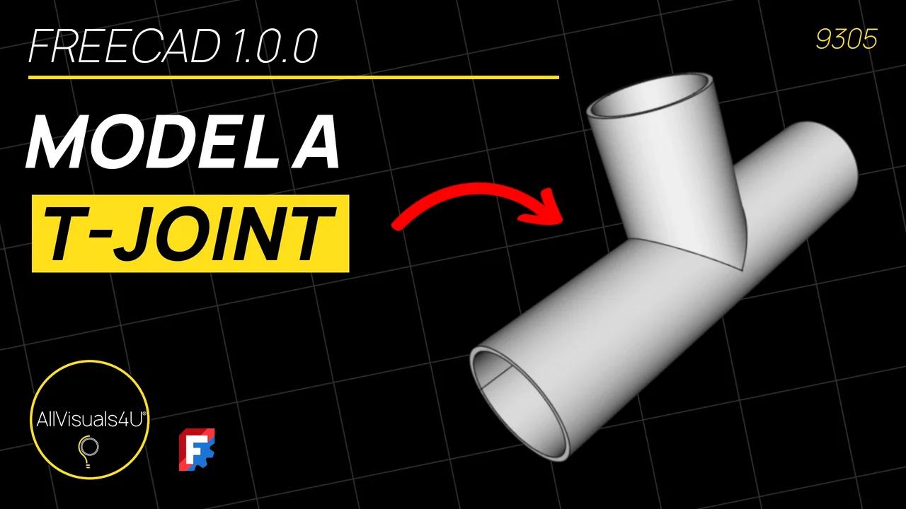 📌 FreeCAD Part Design - T-Pipe - T-Joint Model - FreeCAD 1 Tutorial ...