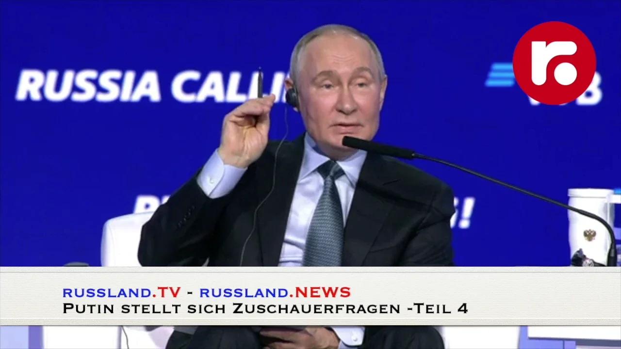 Putin stellt sich Zuschauerfragen auf dem 15. VTB Investment Forum ...