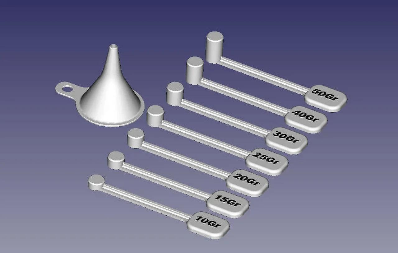 BCAM-WS-BPD-1-A Black Powder Dippers and Funnel