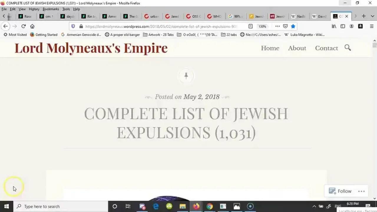 COMPLETE LIST OF ATTEMPTED JEWISH EXPULSIONS (1,030) BY HWR