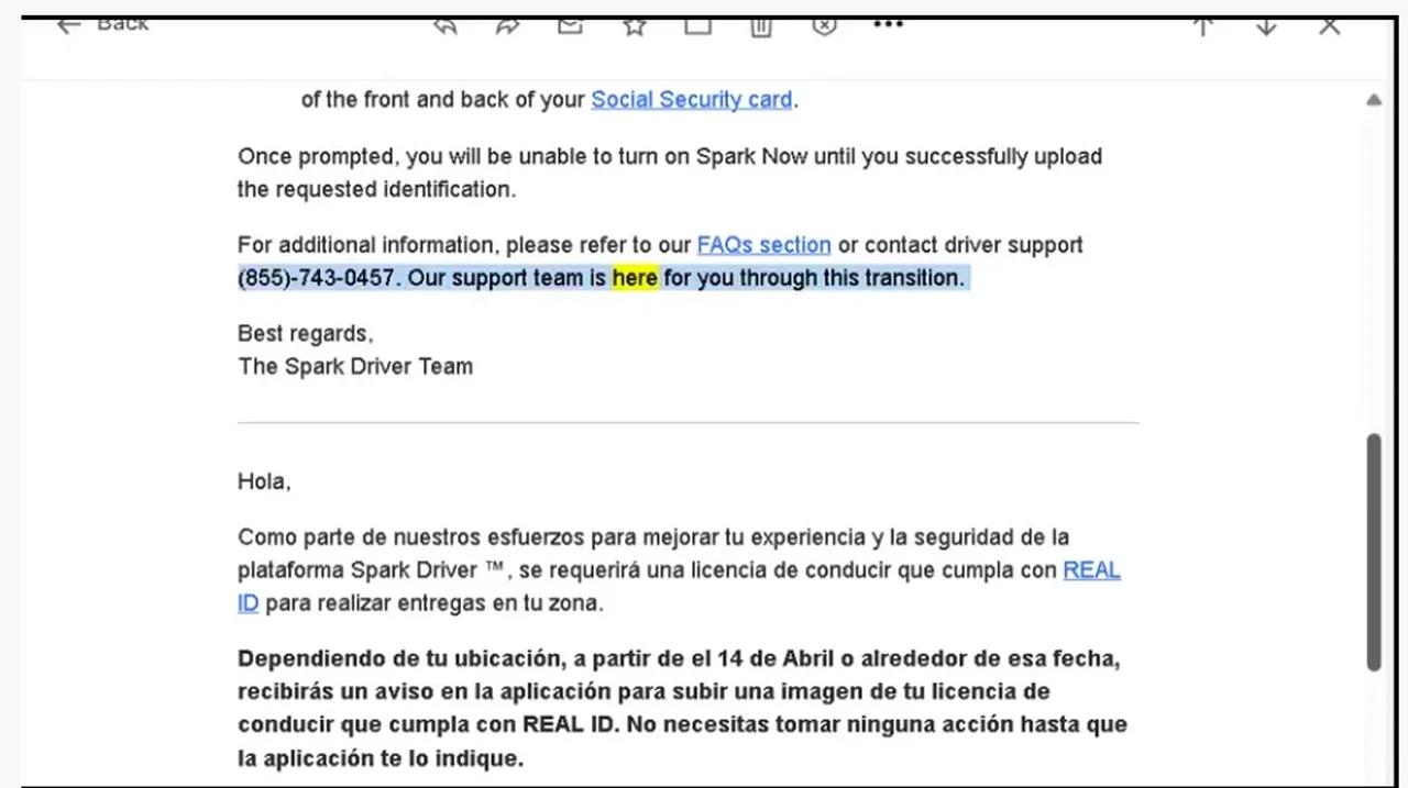 Real ID required for Spark delivery drivers for POS EVIL WALMART