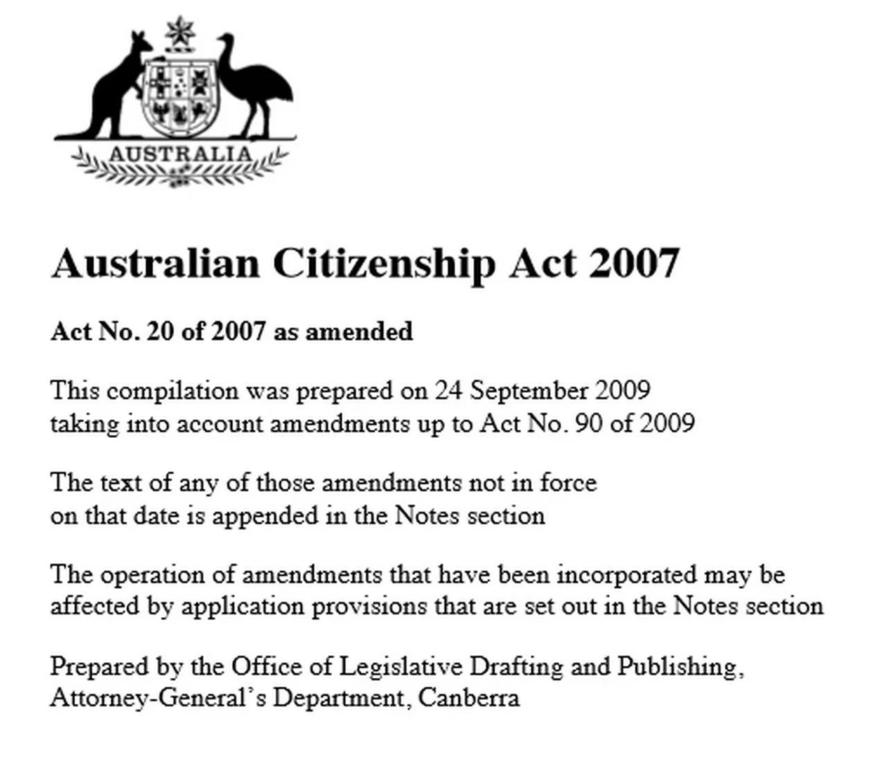 Australian Citizenship Act 2007