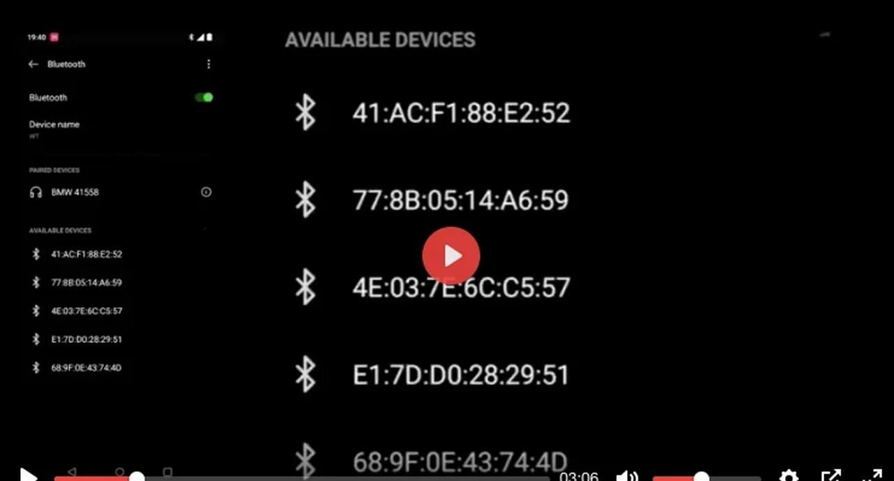 Vaccinated emitting Bluetooth MAC addresses