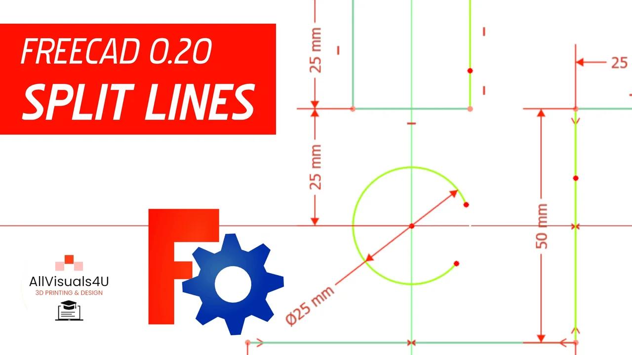 How To Split Lines - FreeCAD Sketcher Tutorial - FreeCAD 0.20