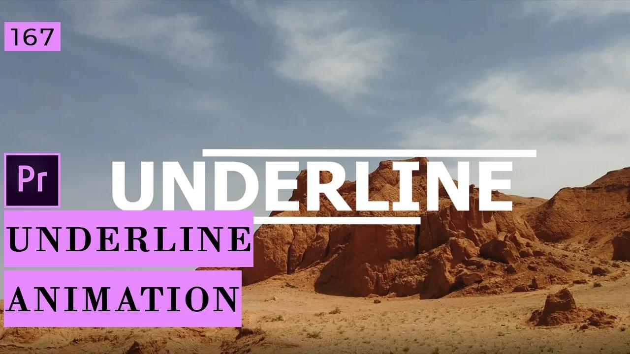 How to create an Underline Animation in Premiere Pro
