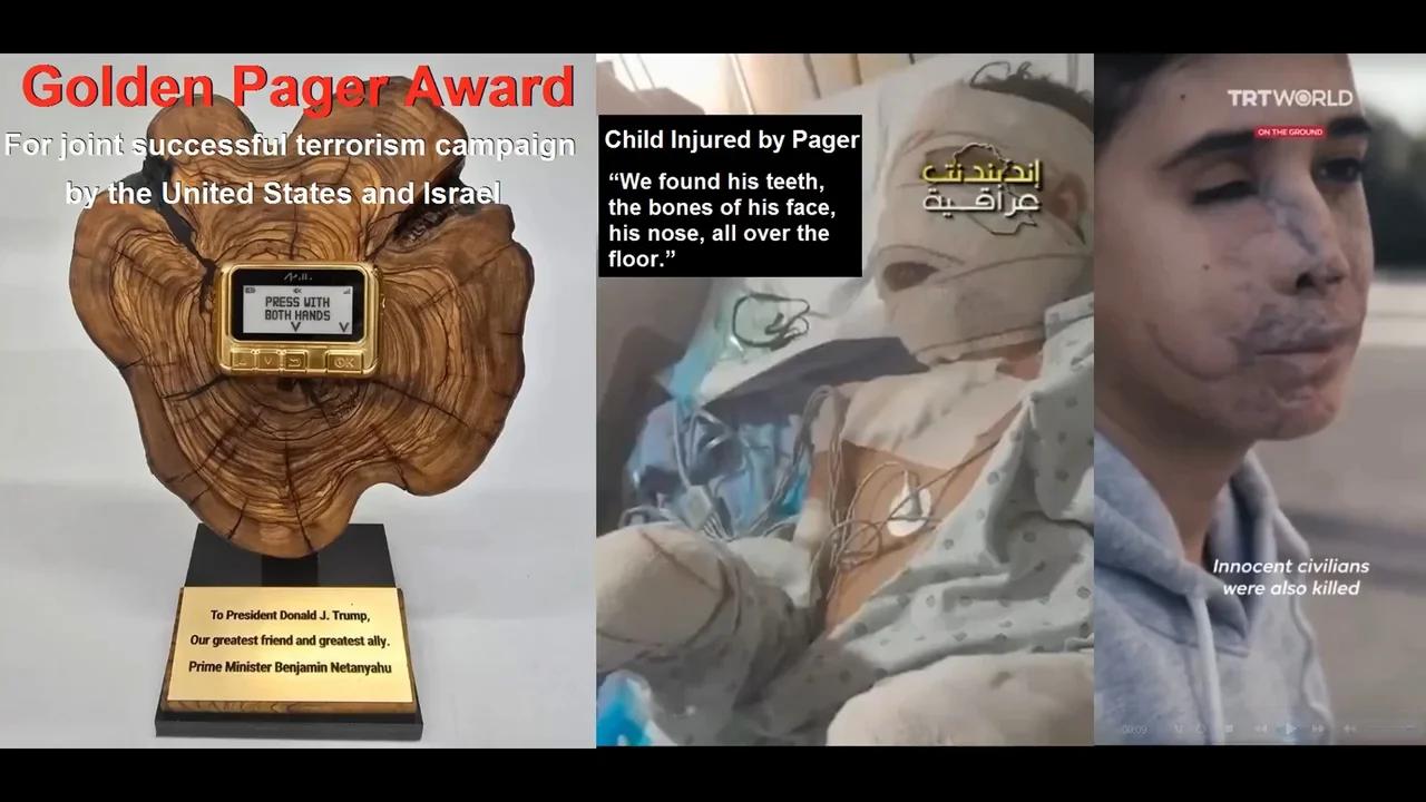 Netanyahu Gives Golden Pager Award to Trump for "Successful" Terrorism ...