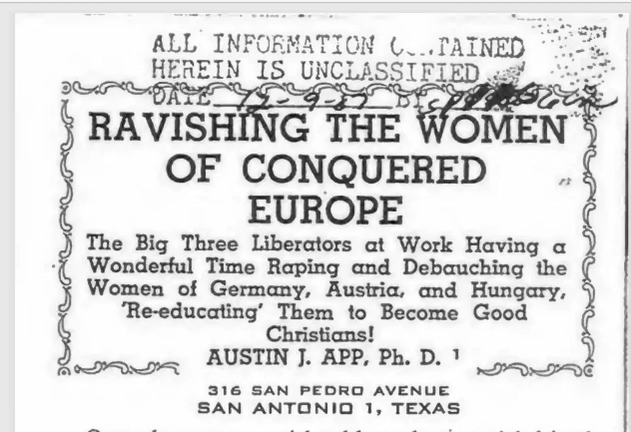 1946 - Ravishing The Women Of Conquered Europe - A J App