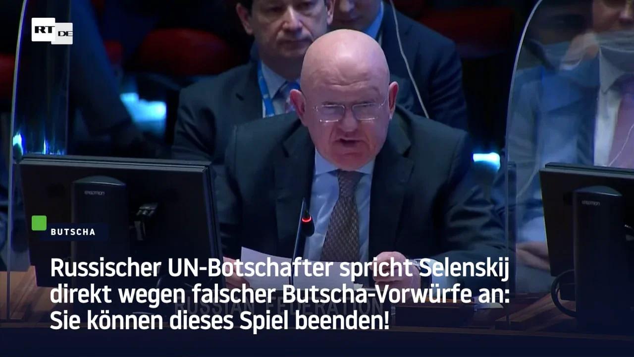Russischer UN-Botschafter spricht Selenskij direkt wegen falscher ...