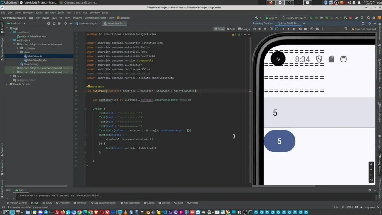 Jetpack Compose ViewModel e LiveData