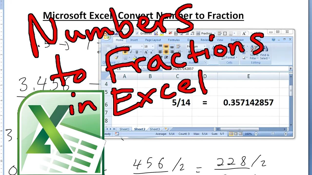 Converting Numbers to Fractions in Microsoft Excel 2007